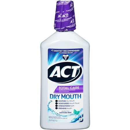 Act Total Care Anticavity Fluoride Rinse for Dry Mouth Soothing Mint ...