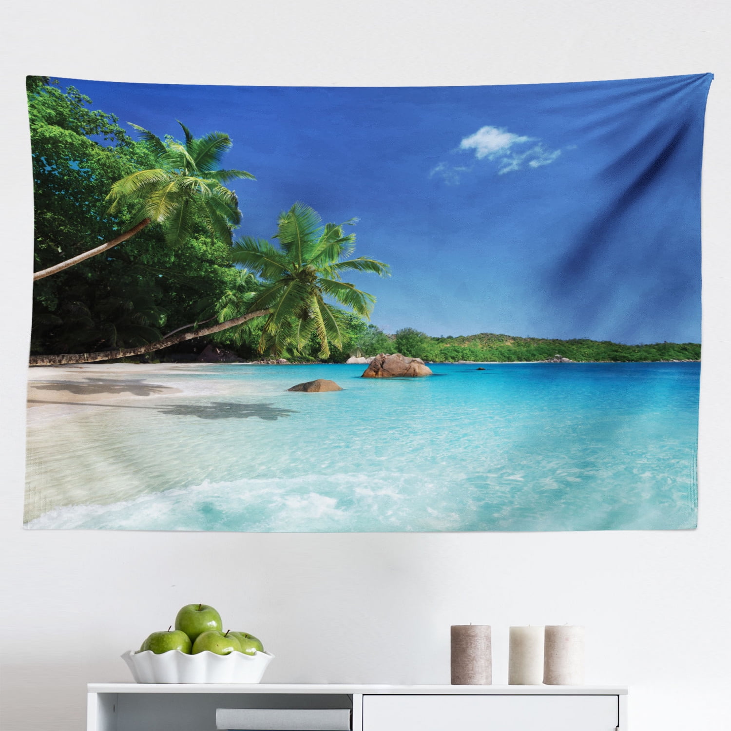 Ocean Tapestry, Sunny Horizon Skyline Water Isolated Beach at Prislin ...
