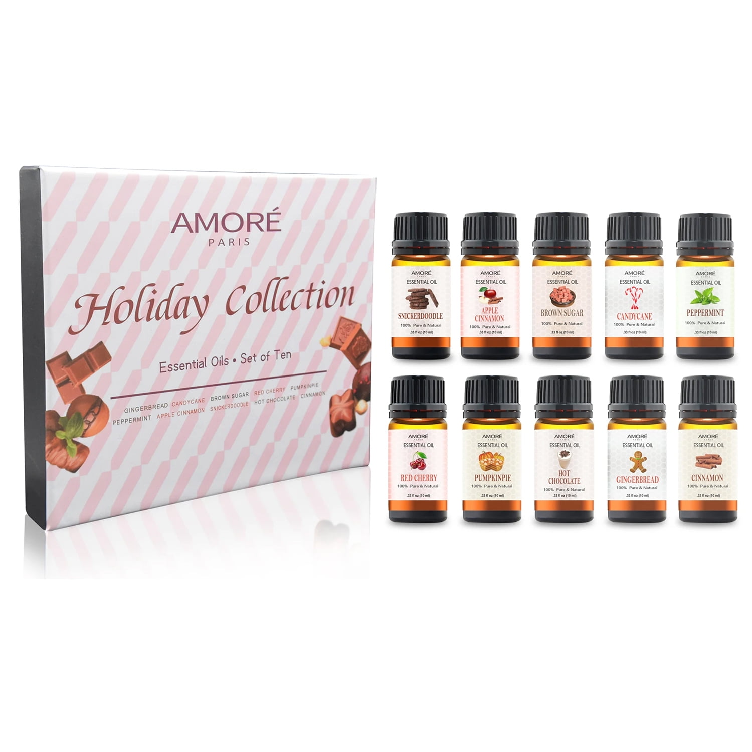 Holiday Collection Therapeutic-Grade Aromatherapy Essential Oil Set (10 ...