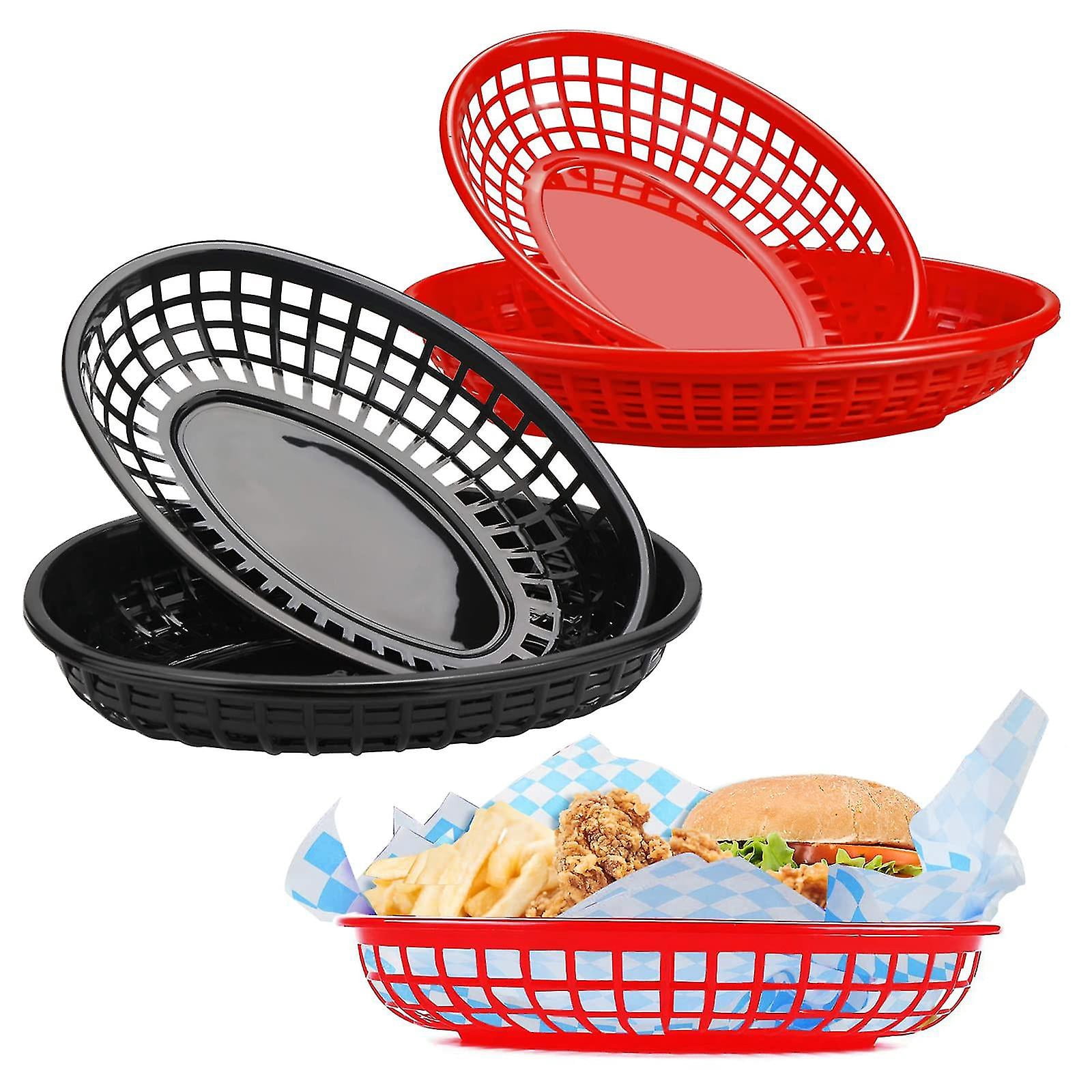 6 cestas de comida, cesta de fruta ovalada de plástico reutilizable ...