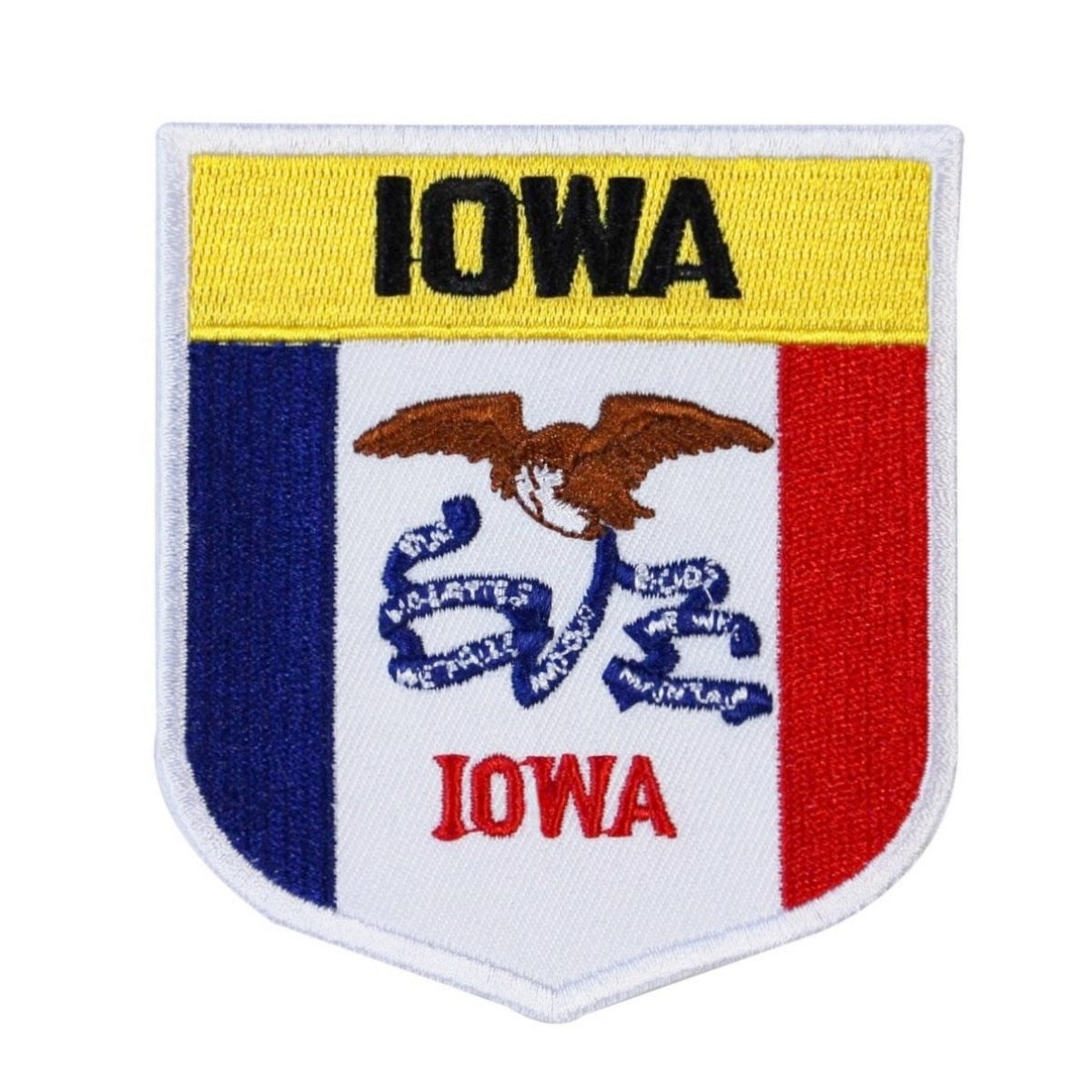 State Flag Shield Iowa Patch Badge Travel USA Seal Embroidered Iron On ...