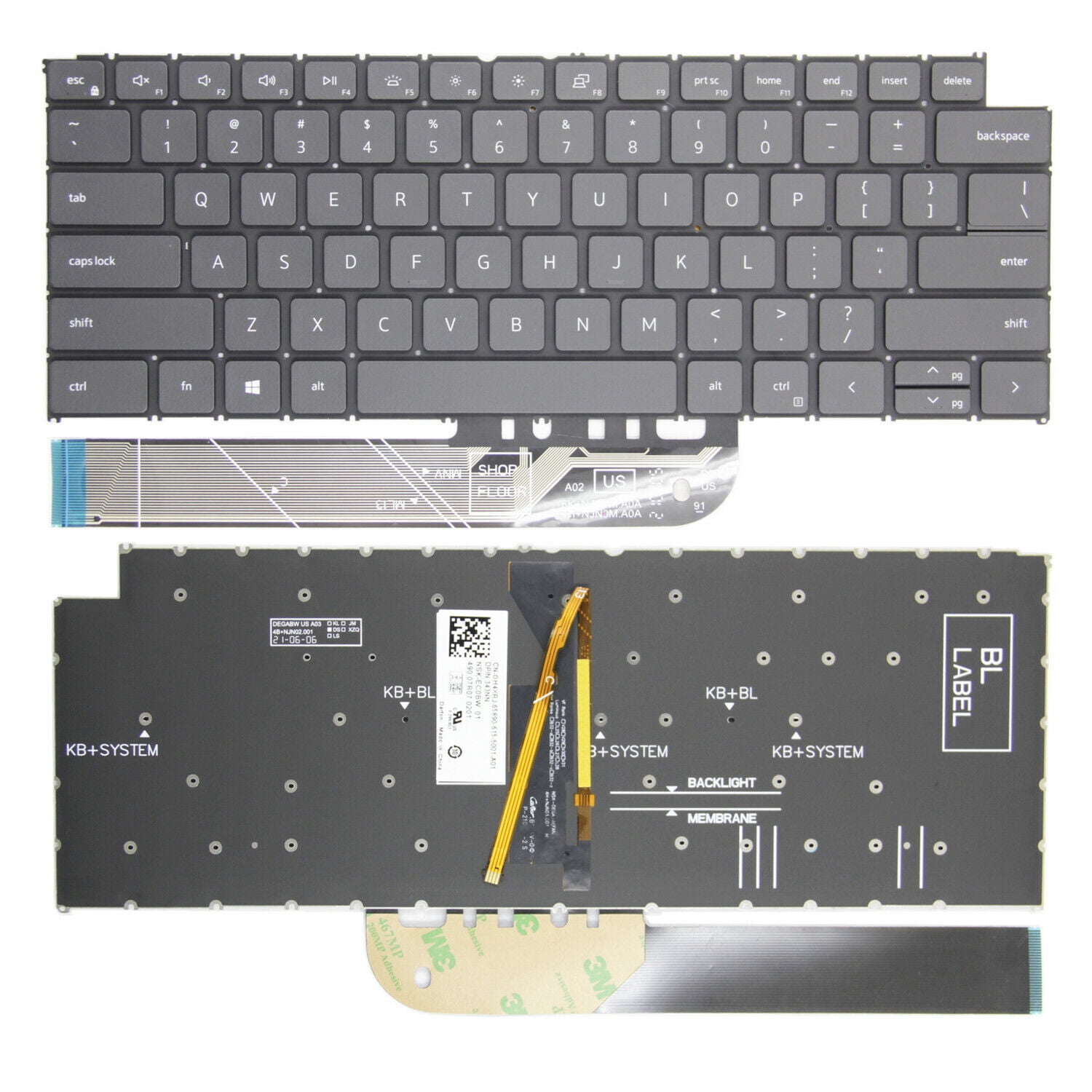 New US Black English Backlit Laptop Keyboard (Without palmrest) for ...