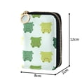 Leather Zipper Card Bag 4.7x3.1x0.8Inch Women's Card Bag Coin Purse ...