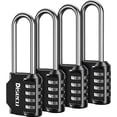 2 Pack General 2.2 Inch Long Shackle Combination Lock, 4 Digit Outdoor ...