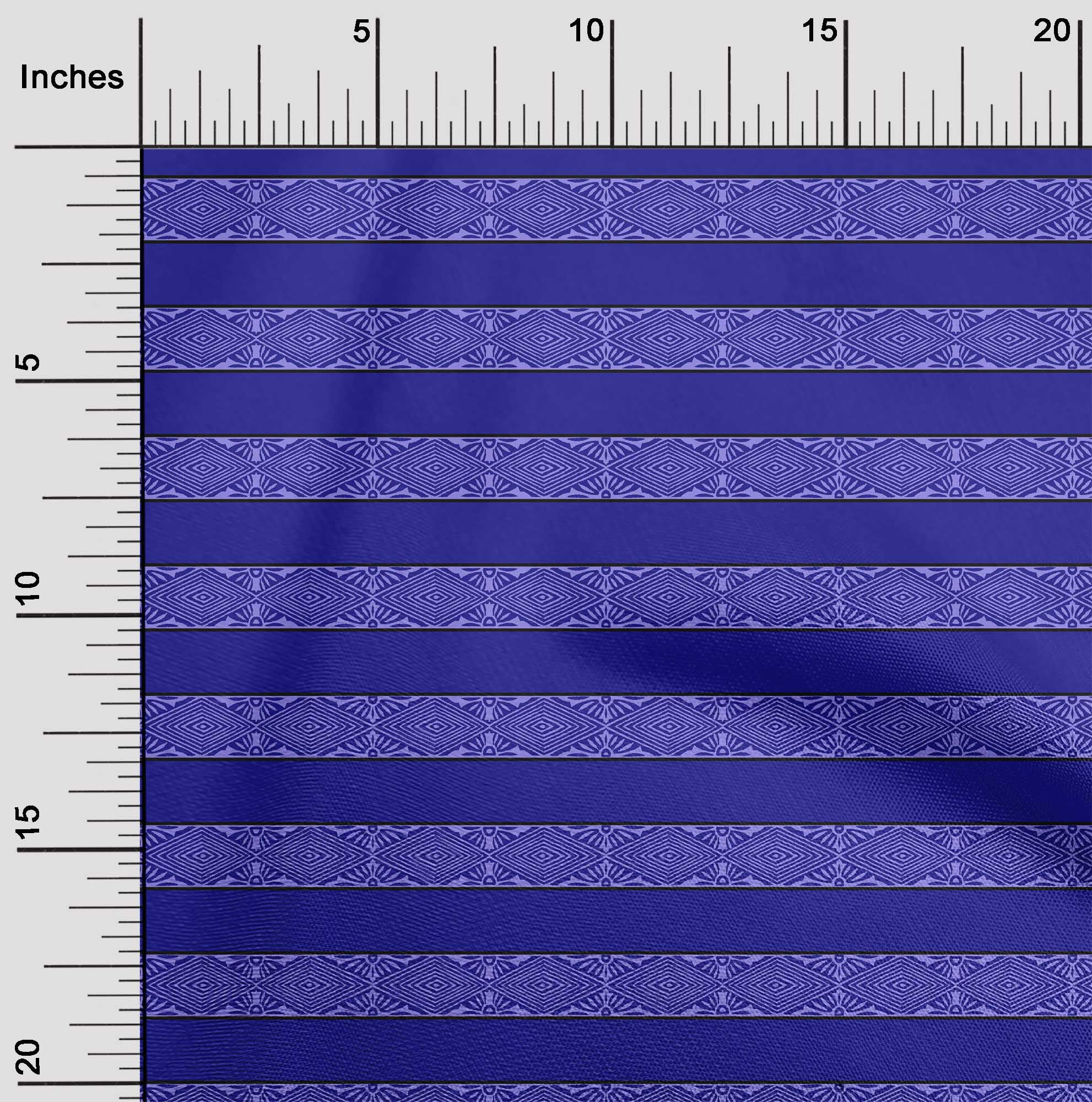 oneOone Polyester Lycra Royal Blue Fabric Geometric Block Sewing Craft ...