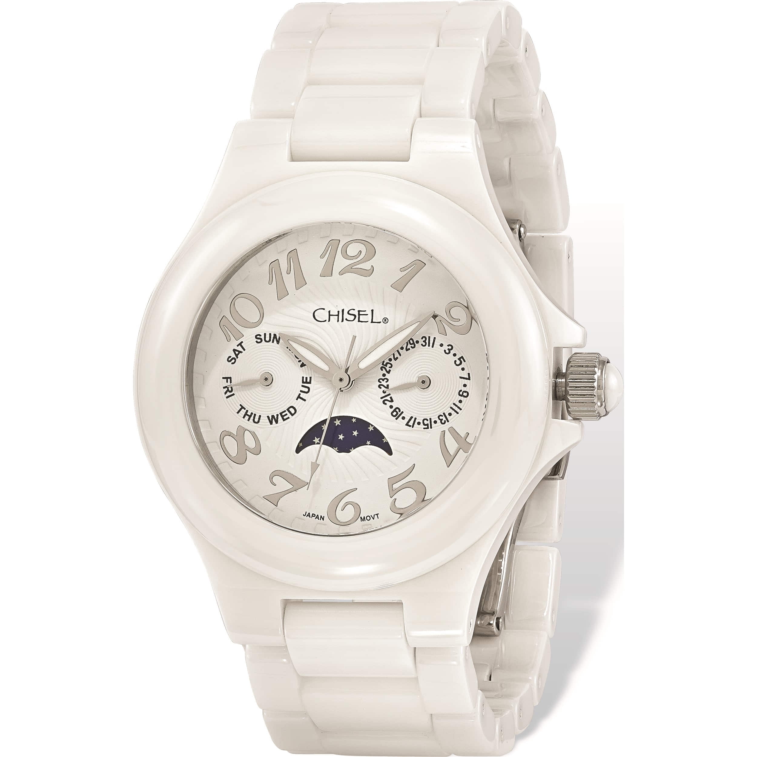 Fashion Ladies Chisel White Ceramic Dial Watch (7.25 X 1.75) Made In ...
