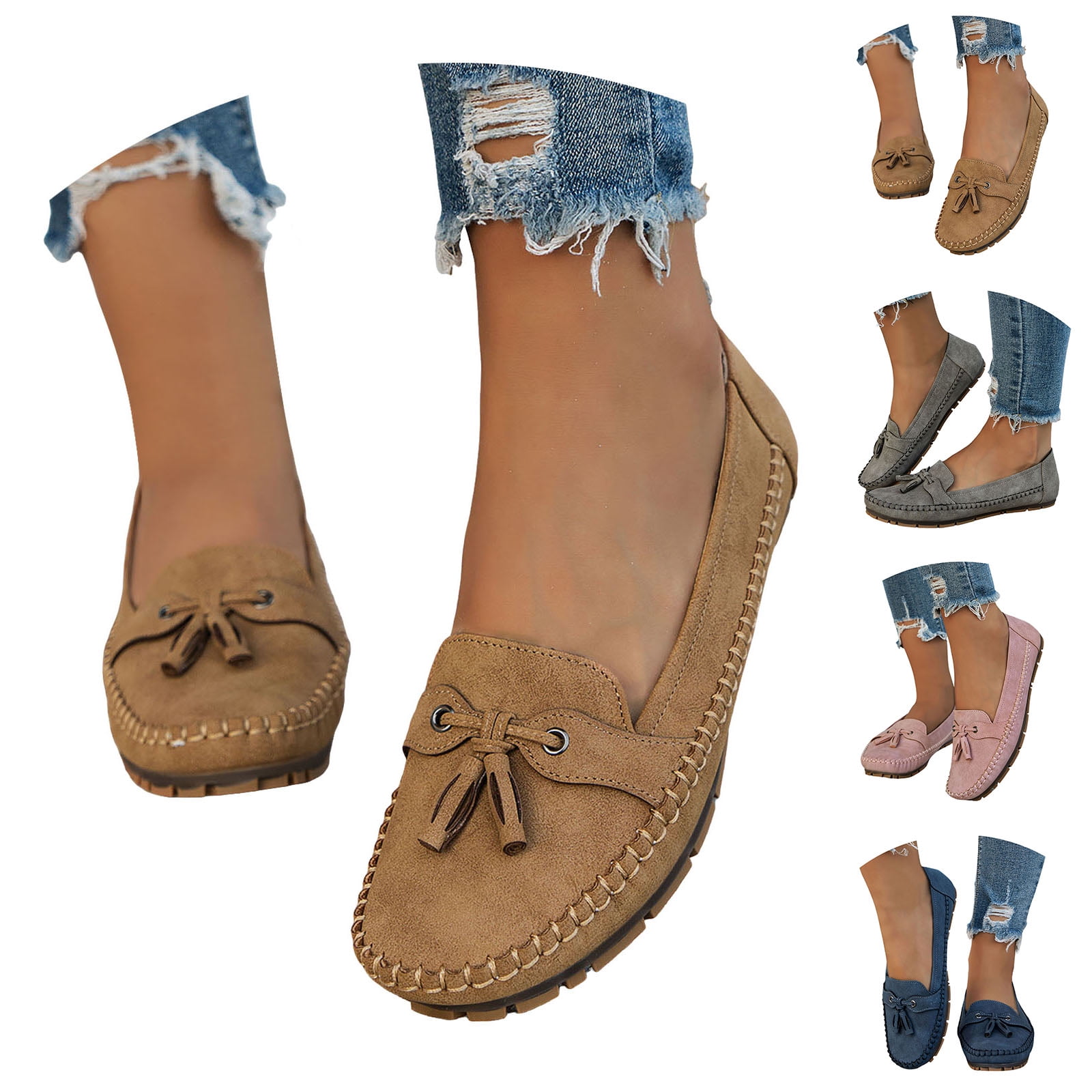 Click here for Pandaie Ballet Flats For Women Closed Round Toe Sl... prices