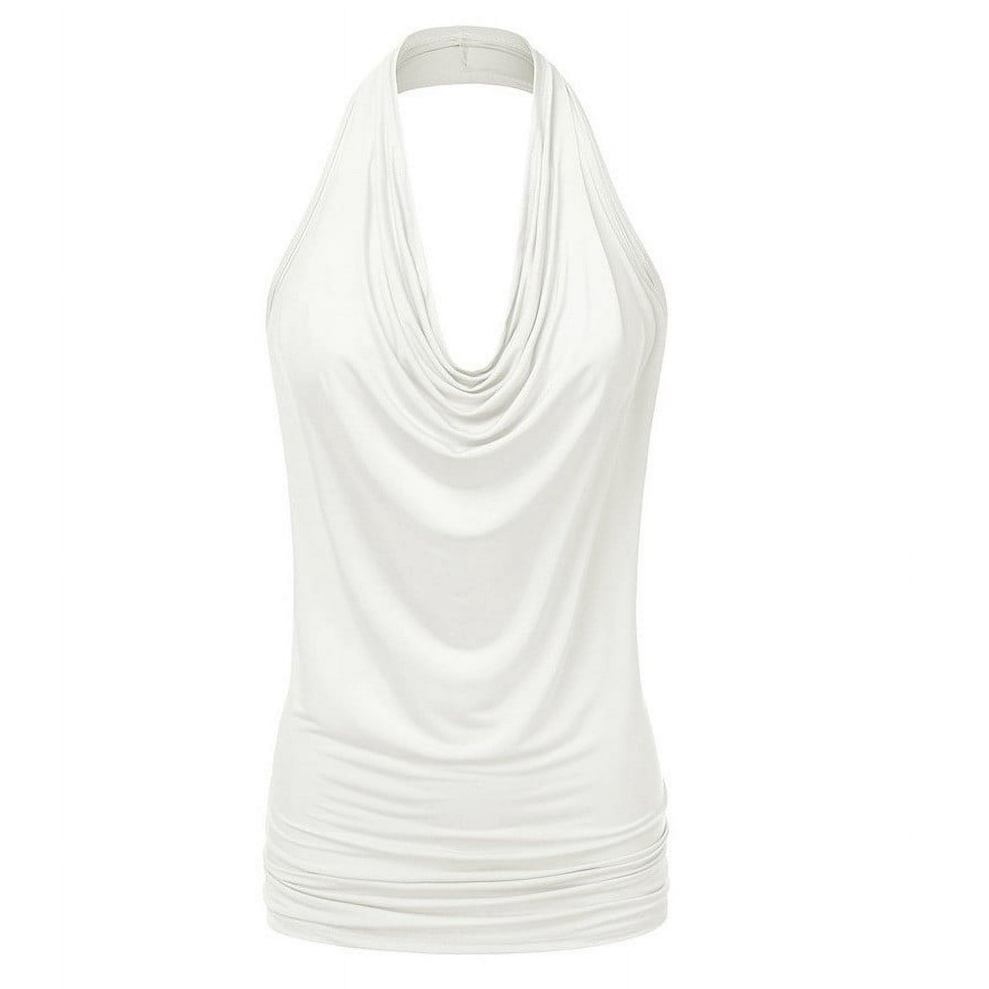 Click here for Hiiyo Womens Sexy Halter Cowl Neck Tank Top Solid... prices
