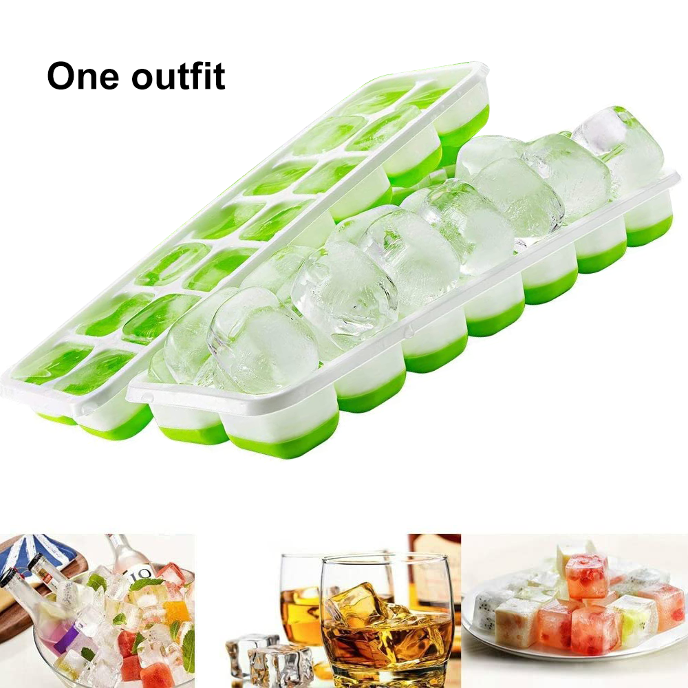 HZKAICUN Silicone ice tray summer ice box with lid ice cubes 14 grid ...