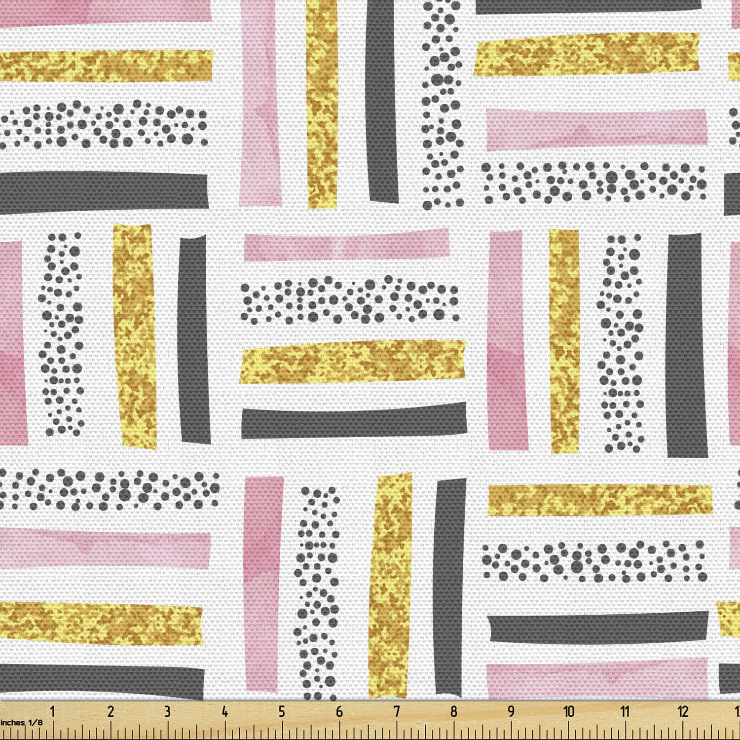 Geometric Fabric by the Yard Upholstery, Distorted Rectangle Stripes ...