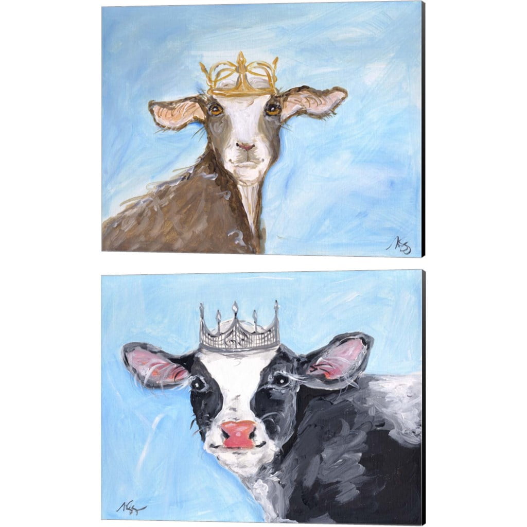 Great Art Now Queen Goat & Cow by Molly Susan Strong 2 Piece Canvas Art ...