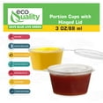 EcoQuality Disposable Condiment Cups, 3 Oz Portion Storage, Hinged ...