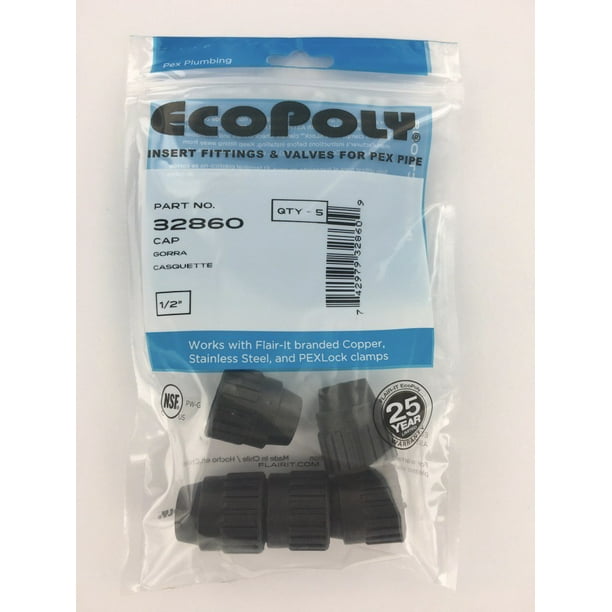 PEX Cap 1/2" FPT Self Sealing 5-Pack - Walmart.com