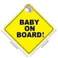 BABY ON BOARD Stroller Safety Car Window Sticker Yellow Reflective ...