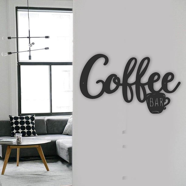 enqiretly Coffee and Tea Bar Sign Metal Hanging Plaque Background ...