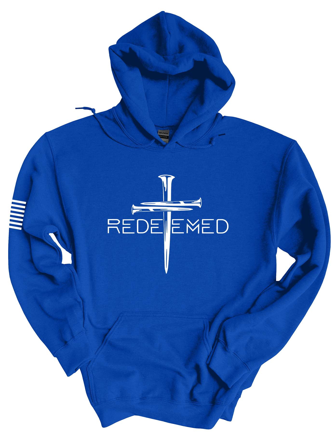 Mens Christian Hoodie Redeemed Nail Cross Hooded Sweatshirt Hoodie ...