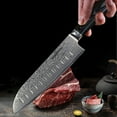7" Professional Santoku Knife, Damascus Steel VG-10, 67 Layer, Chef's ...