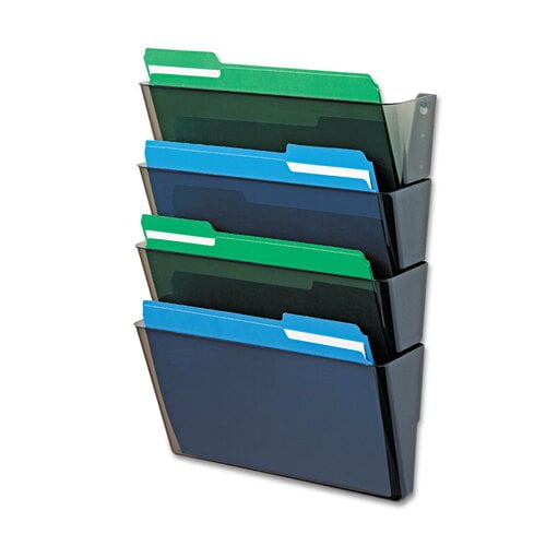 Deflect-O Corporation DocuPocket Four-Pocket Wall Set, Plastic, Letter ...