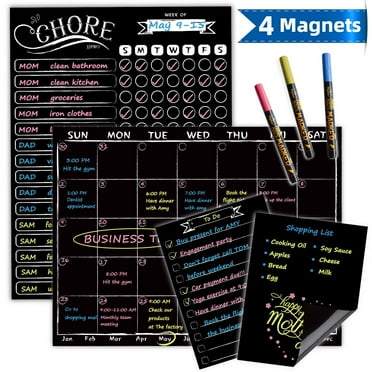 Teacher Created Resources Black White Dry-Erase Magnetic Calendar Set ...