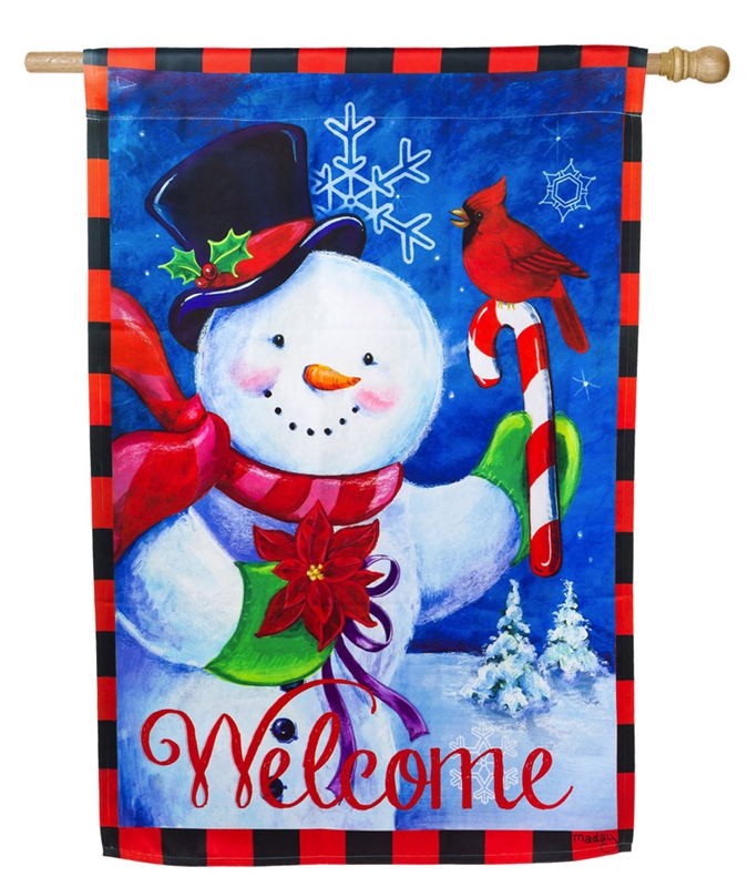 Evergreen Flag & Garden Happy Snowman Vertical Flag - Walmart.com