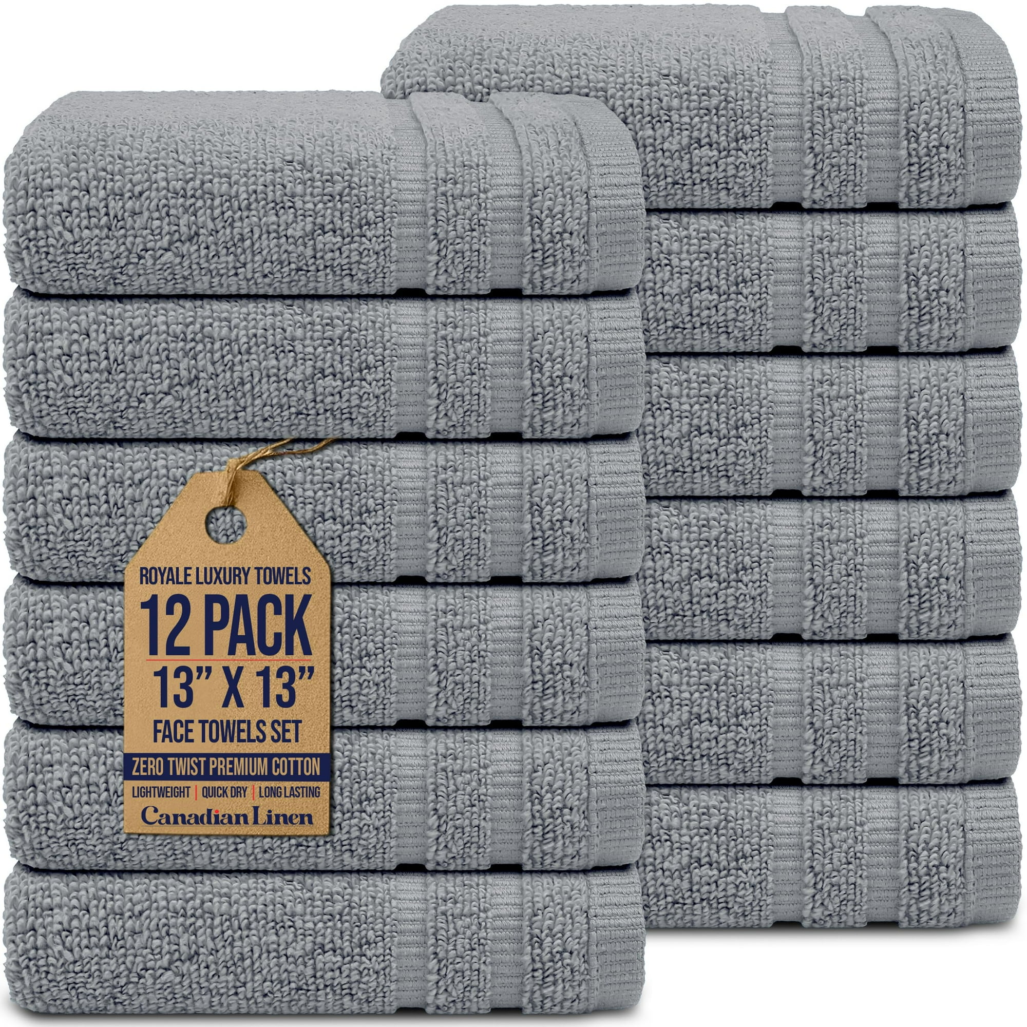 Click here for Canadian Linen Royale Face Towels Set  13X13  12 P... prices