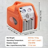 BENTISM Portable 1 HP Refrigerant Recovery Machine AC 120V 60Hz for Vapor Liquid Refrigerant ...