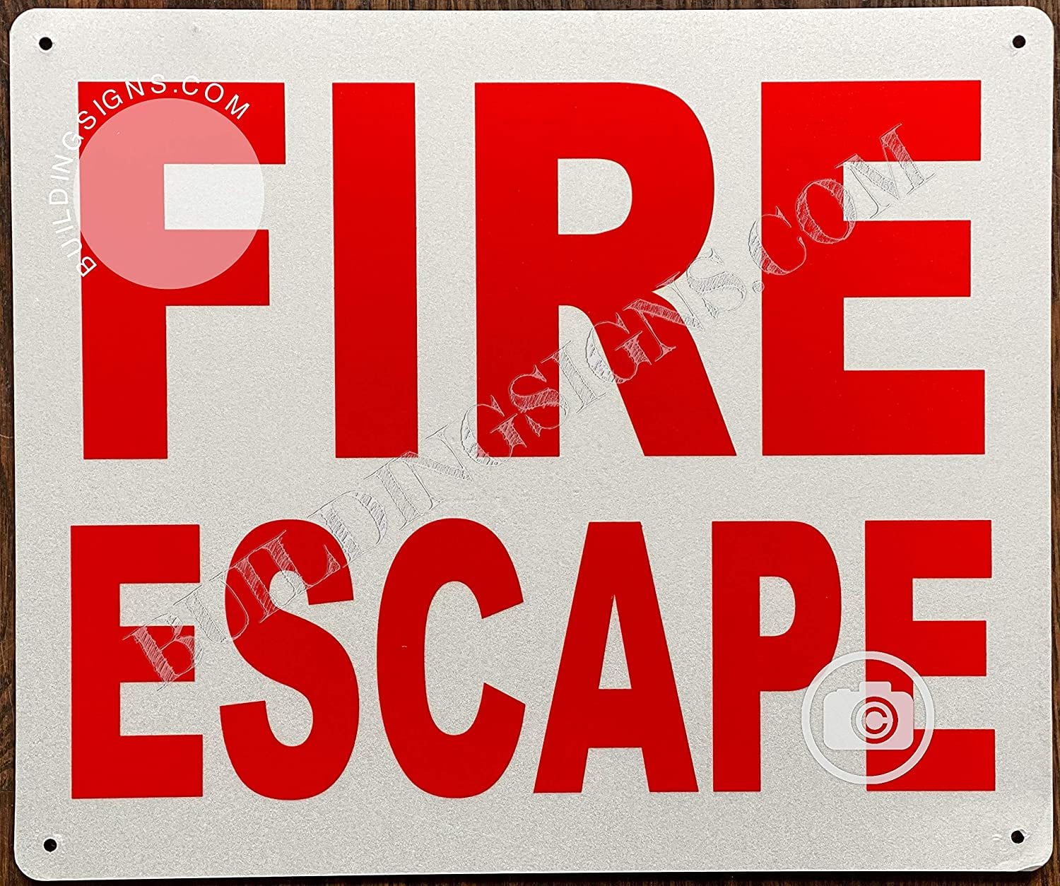 FIRE Escape Sign (Reflective, White Background,Aluminum, 10x12) (ref ...