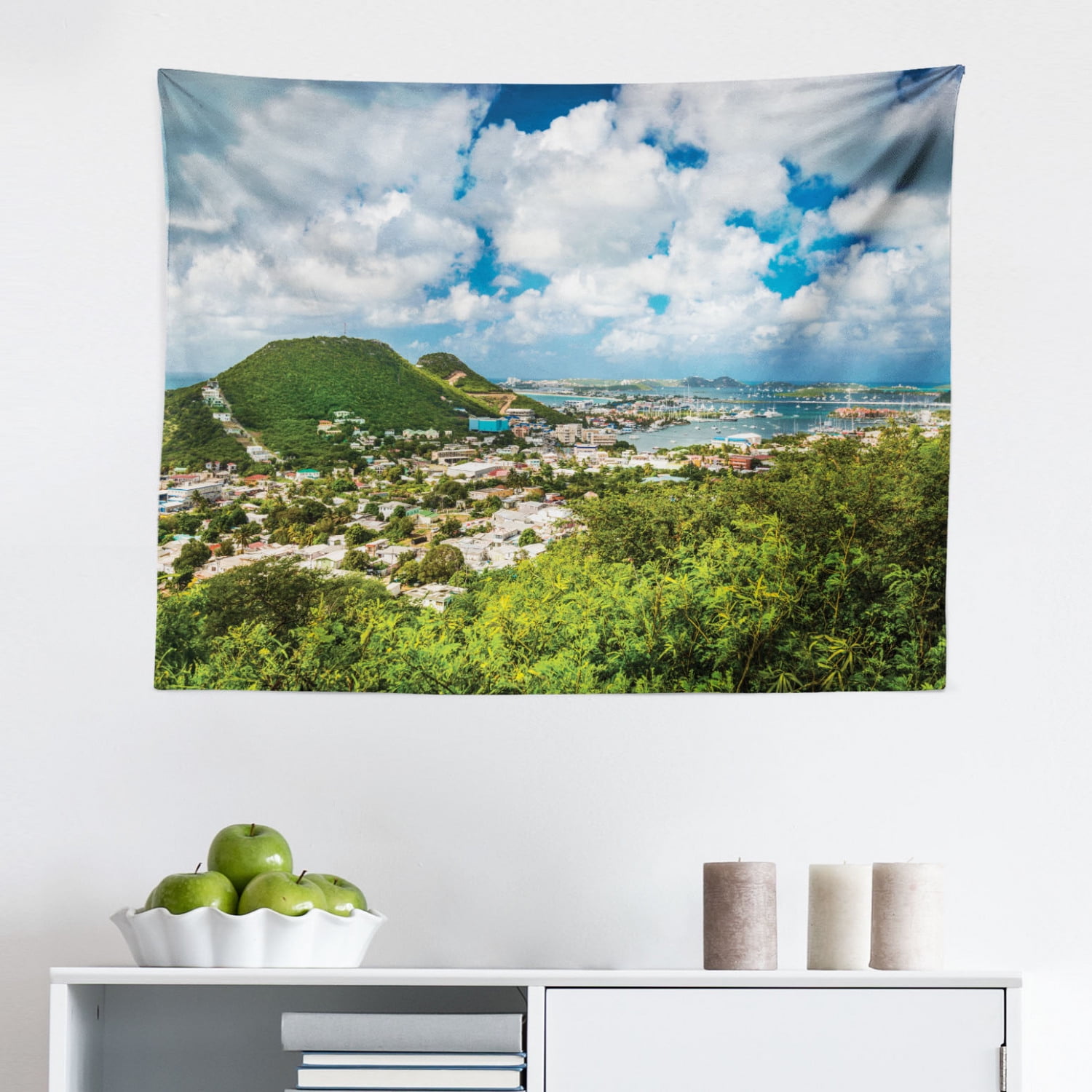 Dutch Tapestry, Cityscape Photo of Traditional Ethnic Houses and Amstel ...