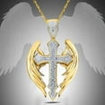 Gothic Angel Wing Necklace Vintage Cross Wing Pendant Necklace Gold ...