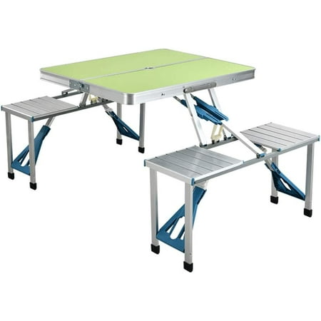 Folding Table Portable with 4 Chairs Folding Table Indoor Outdoor Heavy ...