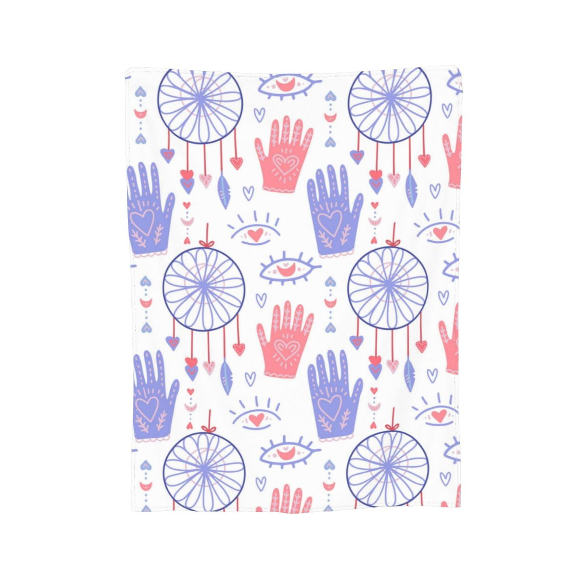 XMXY Fleece Throw Blanket for Couch, Cartoon Hand Boho Moon Lightweight ...