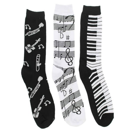 Everbright - Girl's Black White Music Notes, Piano Keys, Instruments ...
