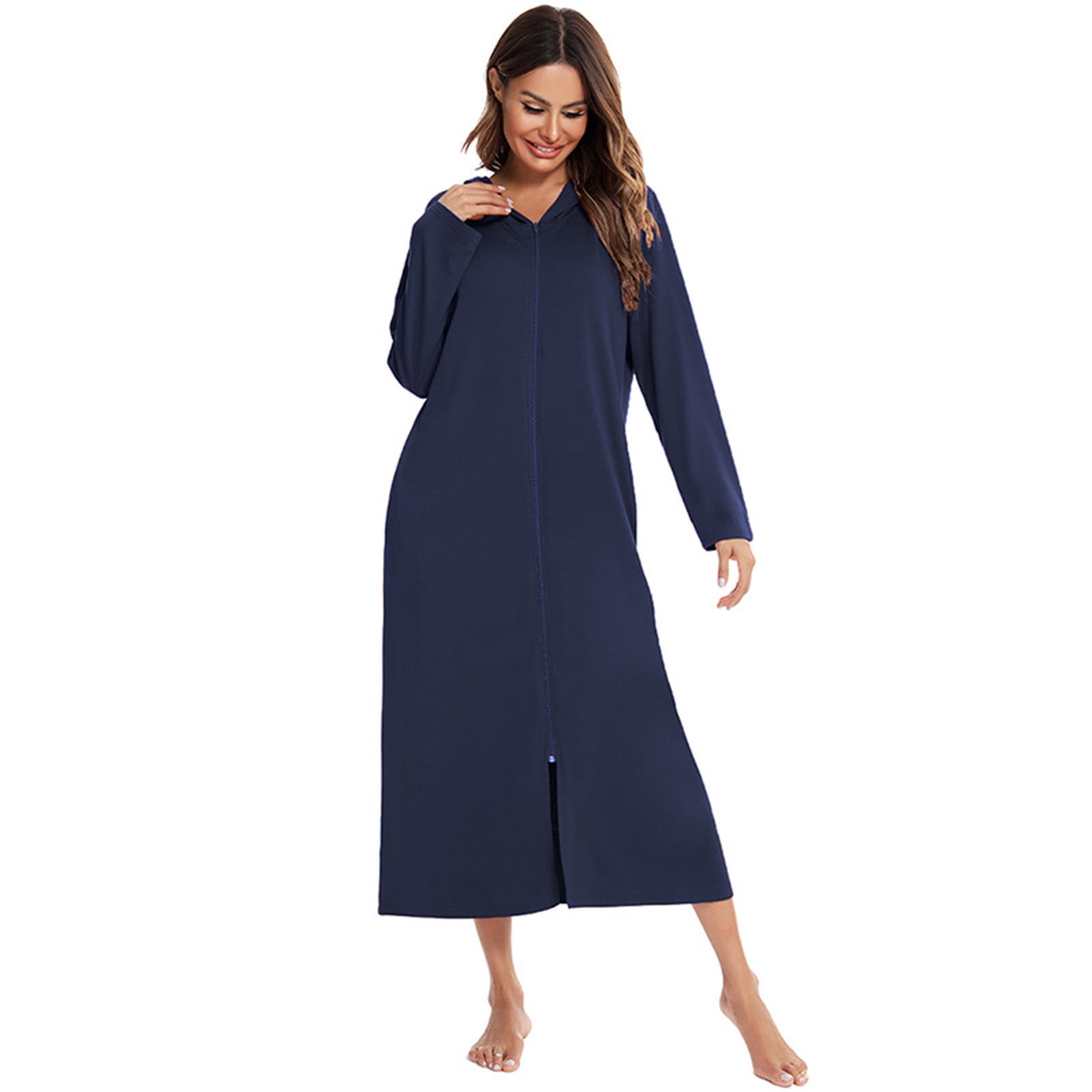Click here for Timegard Bathrobe For Women Hooded Zip Up Long Sle... prices