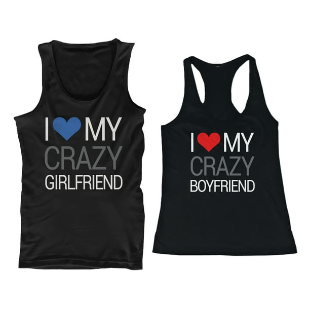 365 Printing - I Love My Crazy Boyfriend and Girlfriend Matching Tank ...