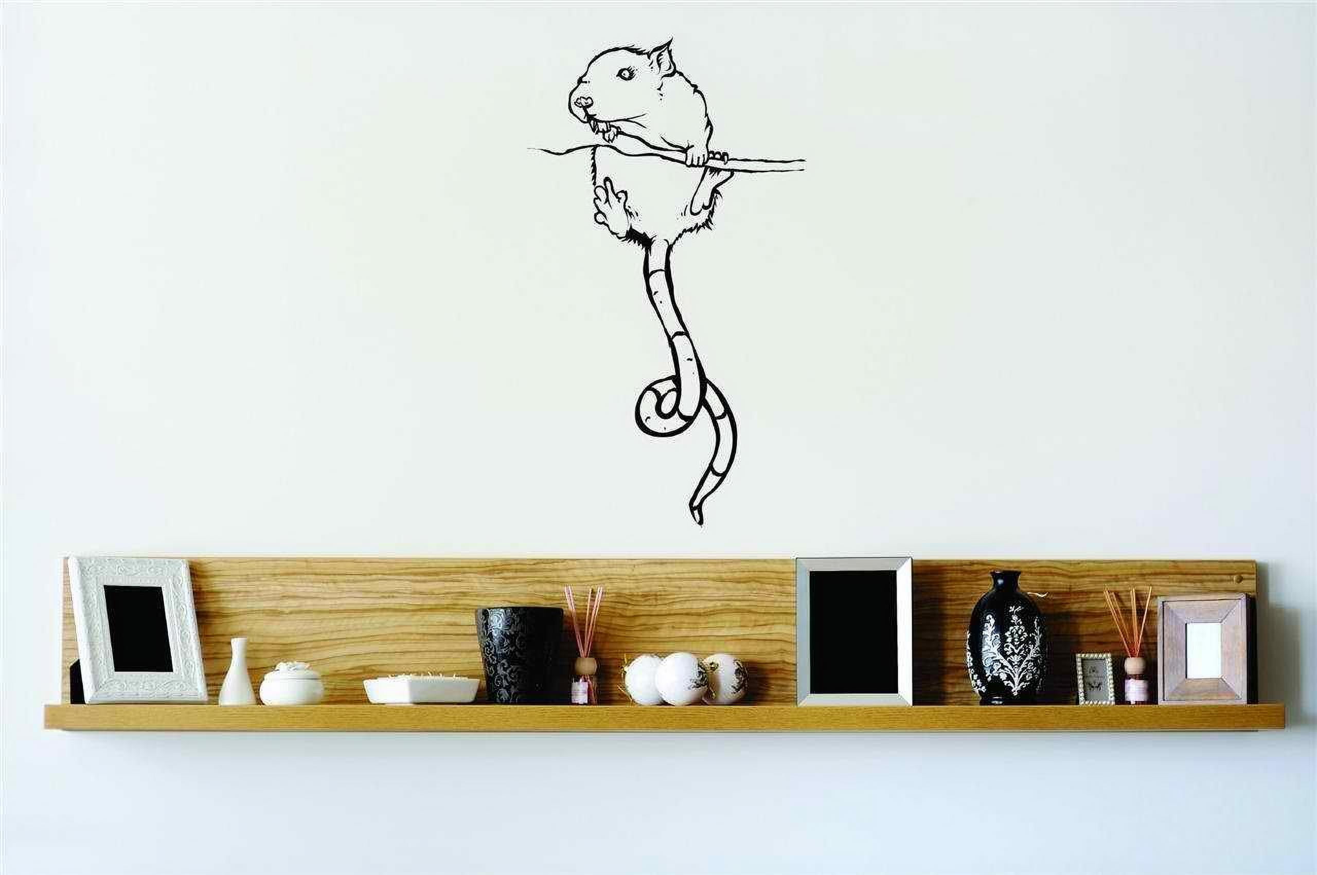 Design With Vinyl Artwork Rat Mouse Hanging On A Branch Long Tail Wall ...