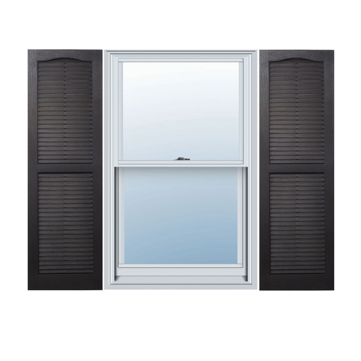 14 1/2" x 71" Builders Choice Vinyl Open Louver Window Shutters, w ...
