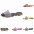 Bibifish Womens Flat Slide Glam Sparkly Plush Open Toe Slip On Soft ...