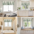 Curtain Valance for Windows, Watercolor Green Tree Retro Linen Kitchen ...