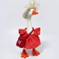 AZXY Cute Polka Dot Dress Goose Outfit Set with Sun Hat & Mini Crochet ...