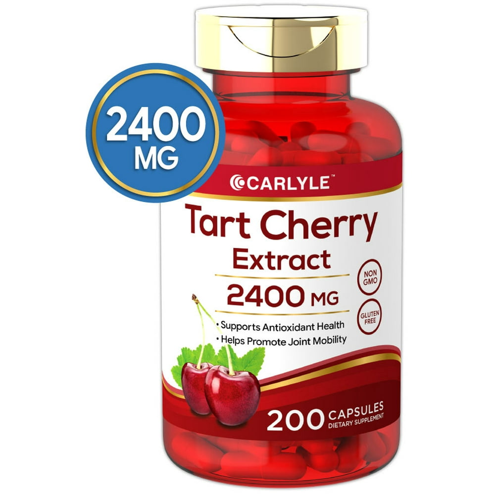Tart Cherry Extract Capsules | 200 Count | 2400 mg | Non-GMO and Gluten ...