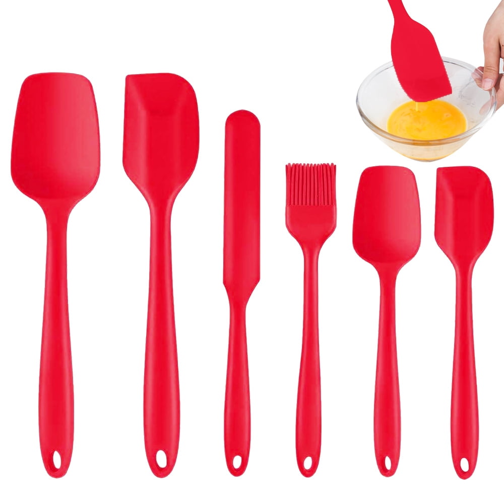 Set of 6, Food Grade Silicone Spatulas, Rubber Spatulas Heat Resistant ...