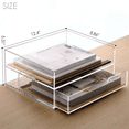 2-Tier Horizontal Paper Tray Organizer with Sliding Drawer Clear ...