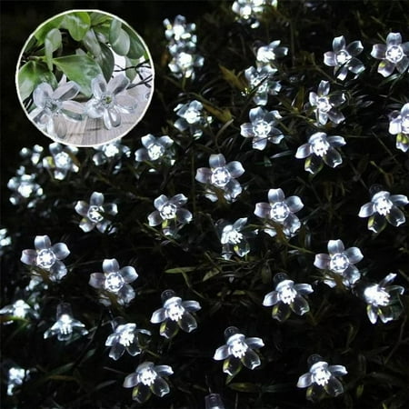 Solar light chain outside, 5 meters 50 LED flower solar light chain for ...
