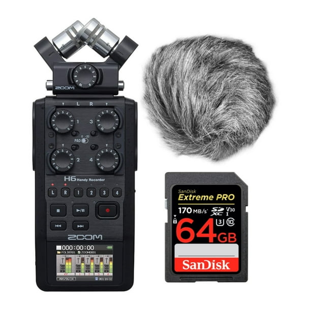 Zoom H6 6-Track Handy Recorder (Black, 2020 Model) with Windscreen ...
