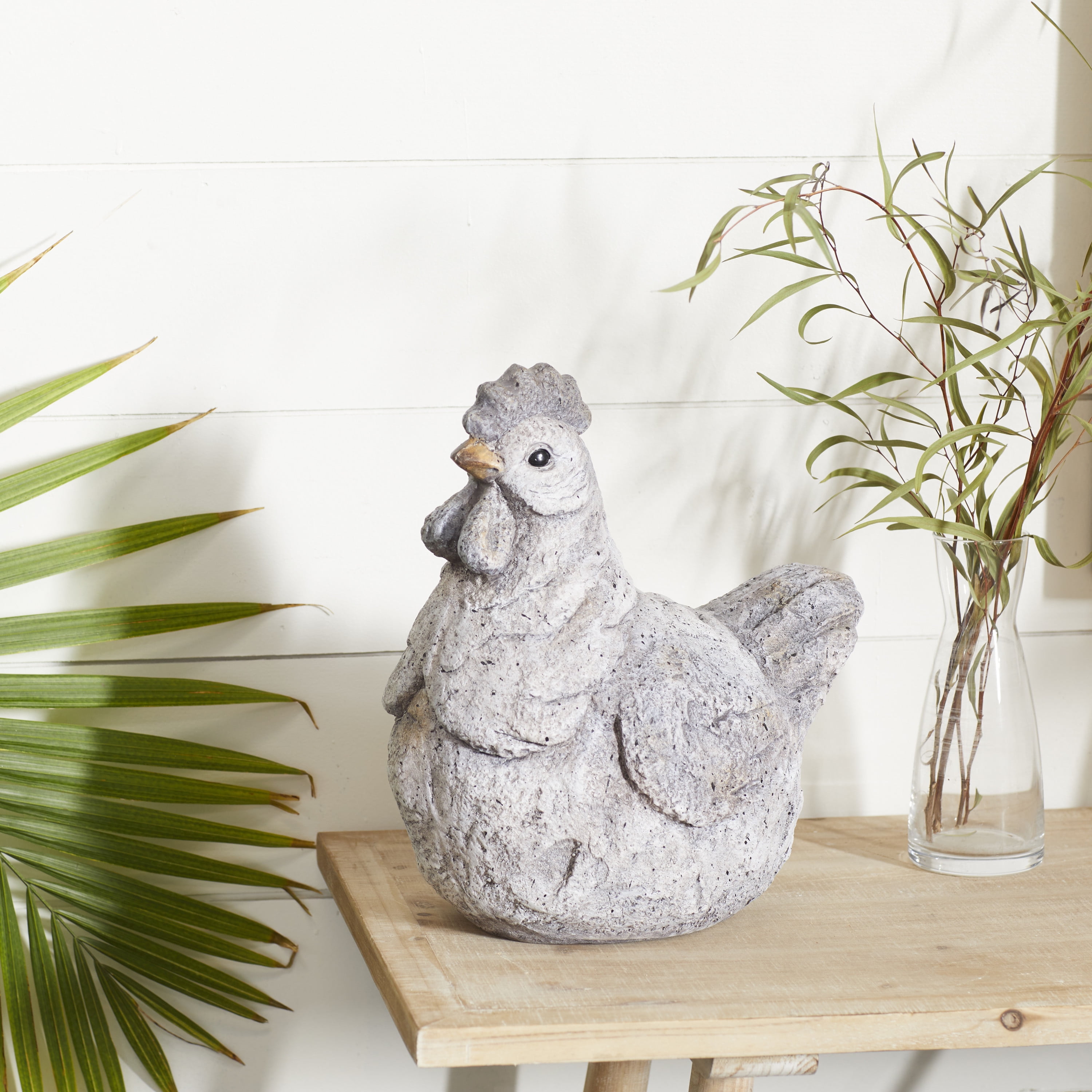 DecMode 13" Indoor Outdoor Chicken Garden Sculpture - Walmart.com