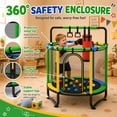 4.5FT Toddler Trampoline with Safety Enclosure Net, Kids Mini ...