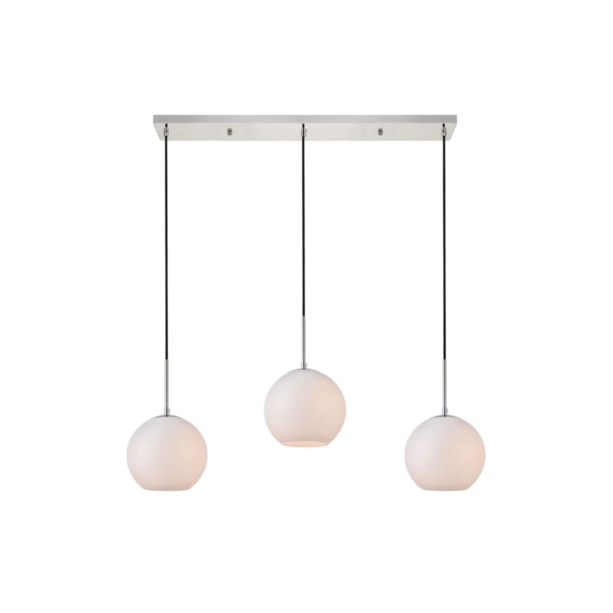 Baxter 3 Lights Chrome Pendant With Frosted White Glass - Walmart.com