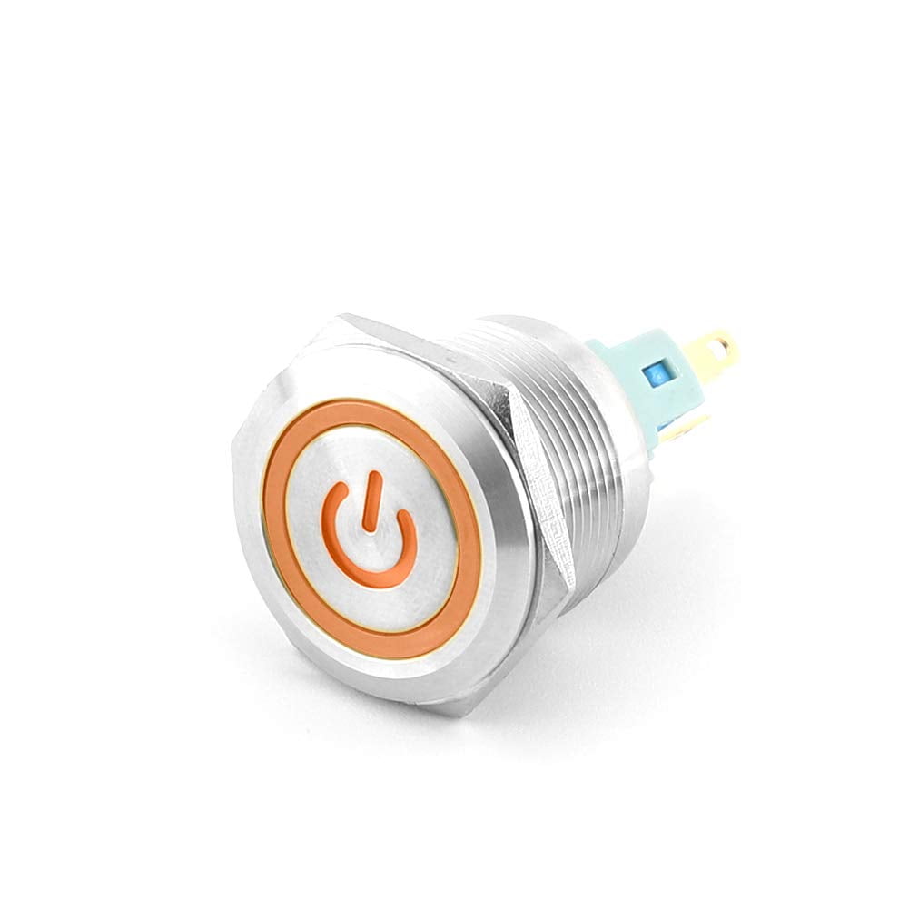 Treedix 12V 22mm/0.86'' Push Button Round Switch with Indicator Light ...