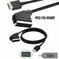 SCART AV Cable For PS1 PS2 PS3 Consoles 1.8m High Speed RGB Video Audio ...