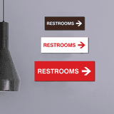 Basic Restrooms Right Arrow Directional Sign (White) - Medium - Walmart.com